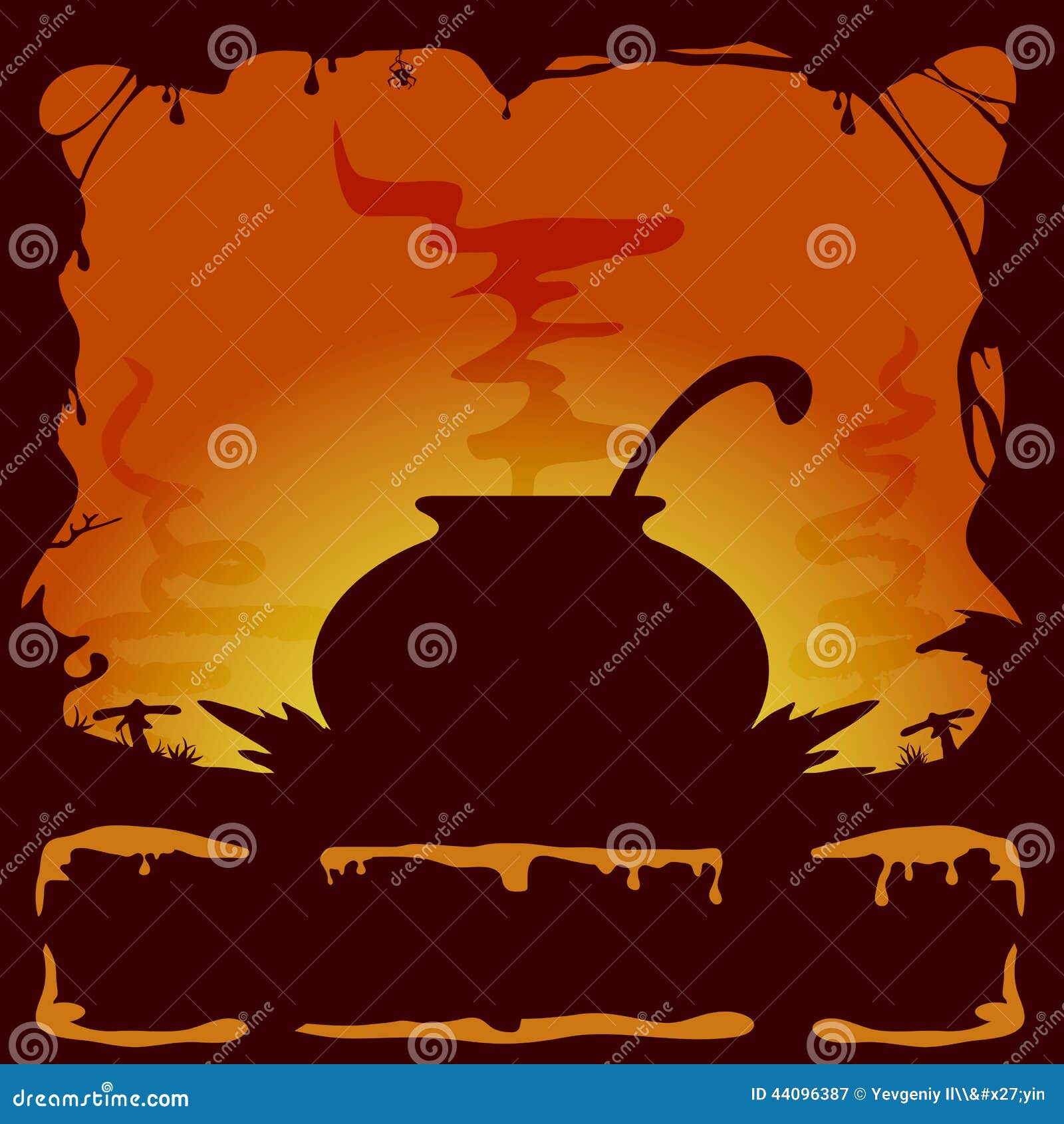 Halloween Background with Cauldron Stock Vector - Illustration of ...