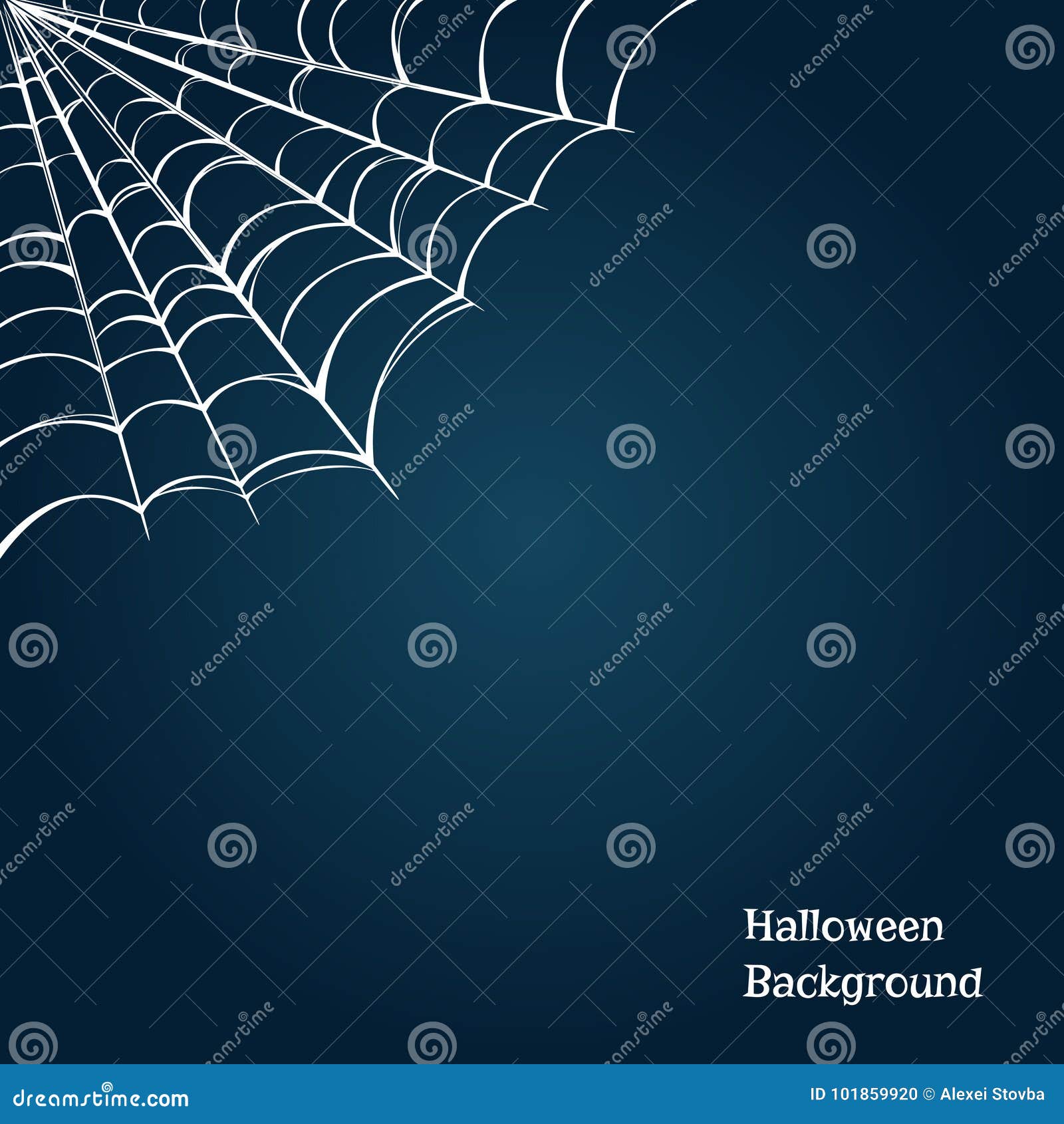 Halloween Background with a Cobweb in the Corner. Vector Illustration ...