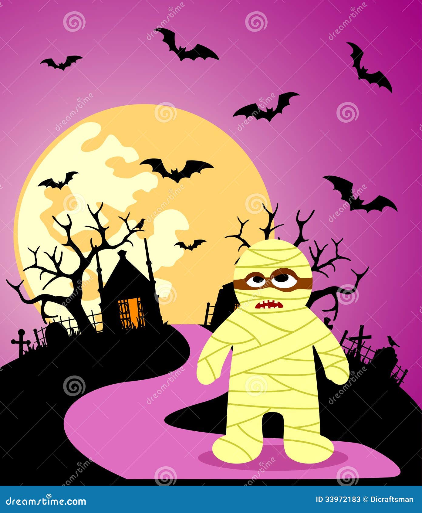 Halloween Background with Mummy Stock Vector - Illustration of glow ...