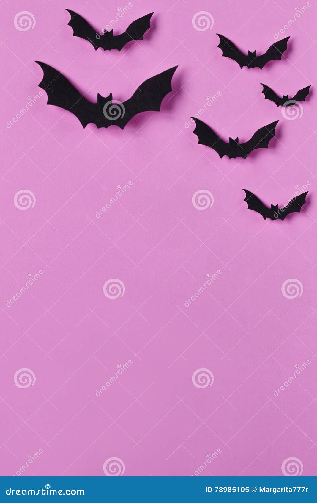 Halloween Background. Papercut Bats Flying. Top View with Copy Space ...