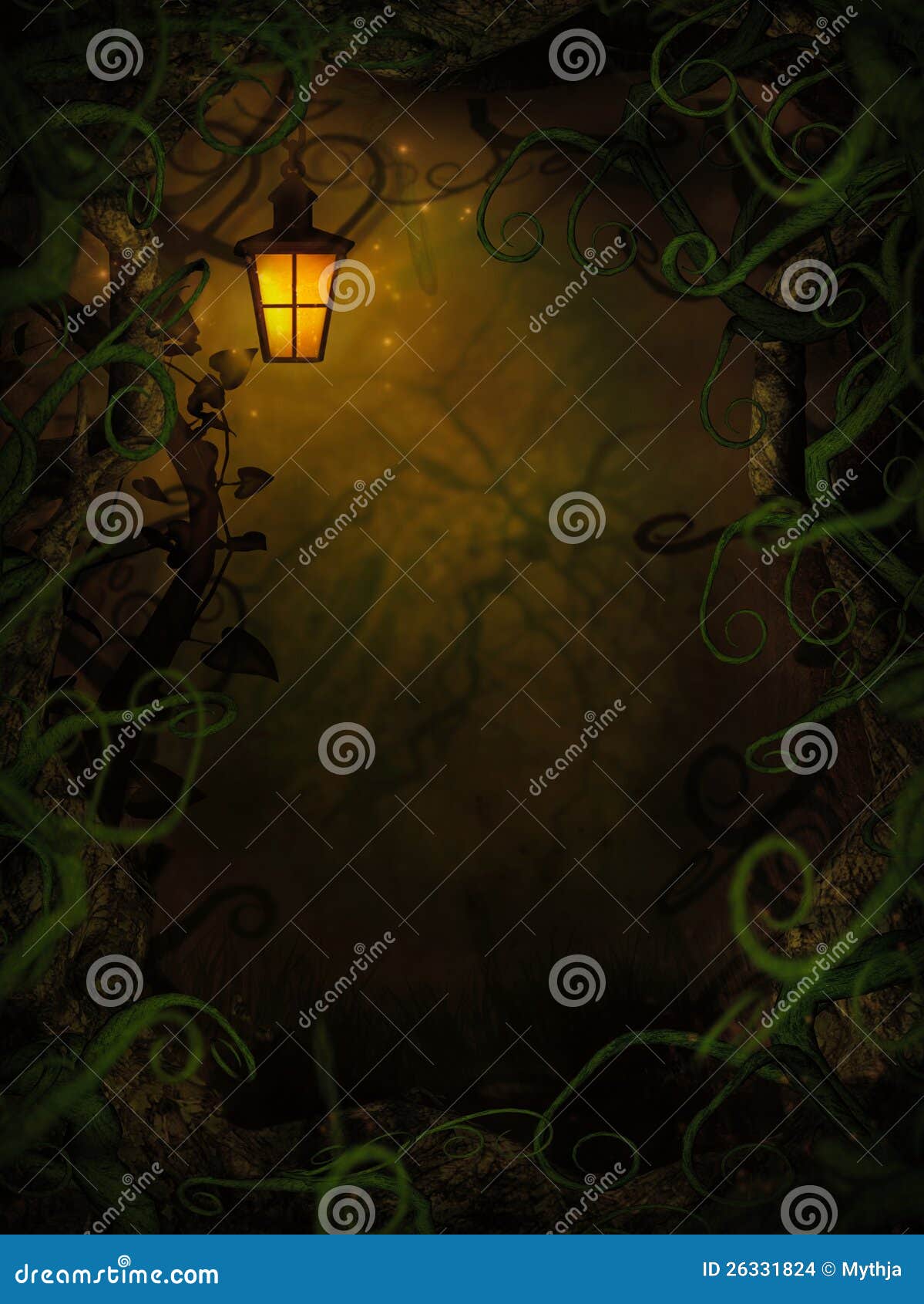 Halloween Background With Spooky Vines Stock Illustration ...