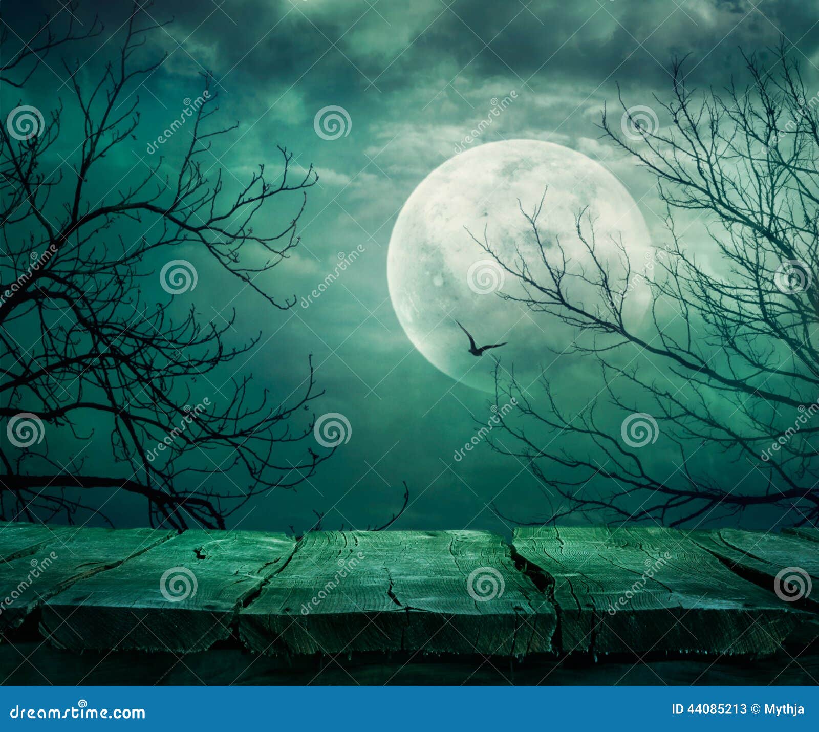 Halloween Background With Full Moon And Creepy House. Halloween ...