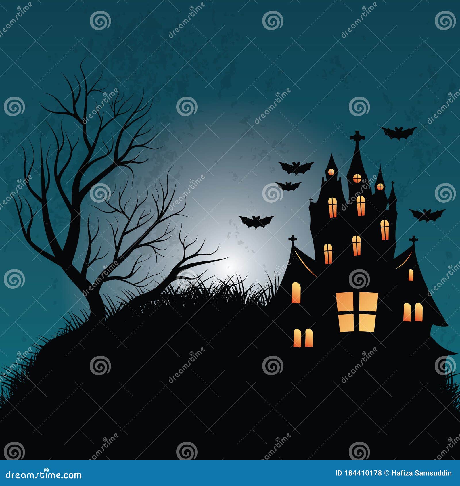 Scary Mansions Set. Abandoned Creepy Houses Cartoon Vector Illustration ...