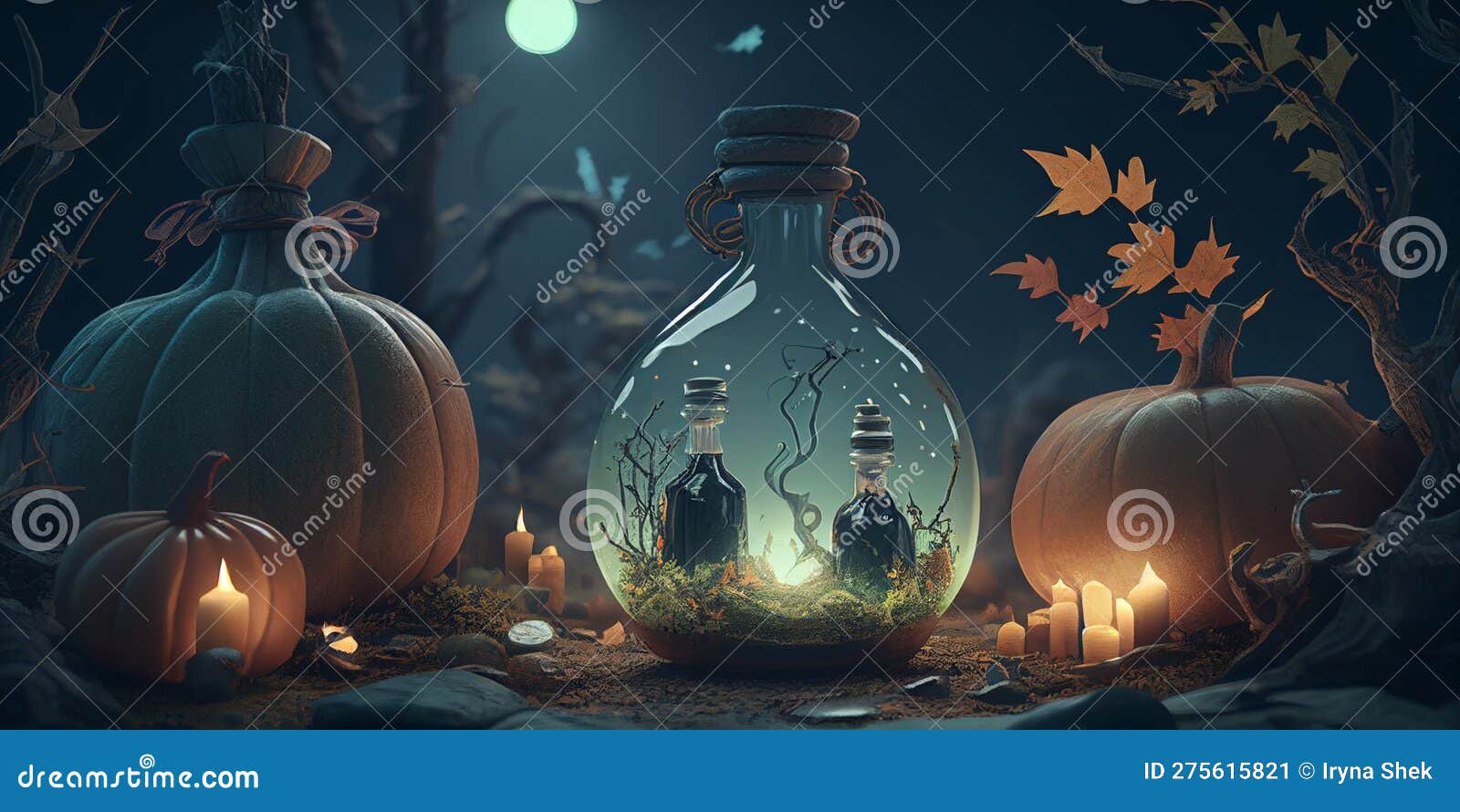 Halloween Background. Witchcraft, Brew, Magic Creepy Illustration ...
