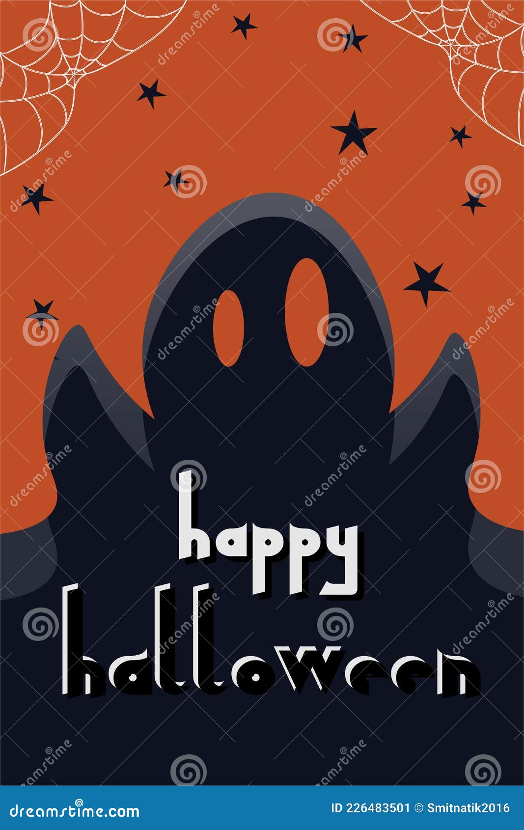 Halloween Banner with Ghost and Congratulations. Stock Vector ...