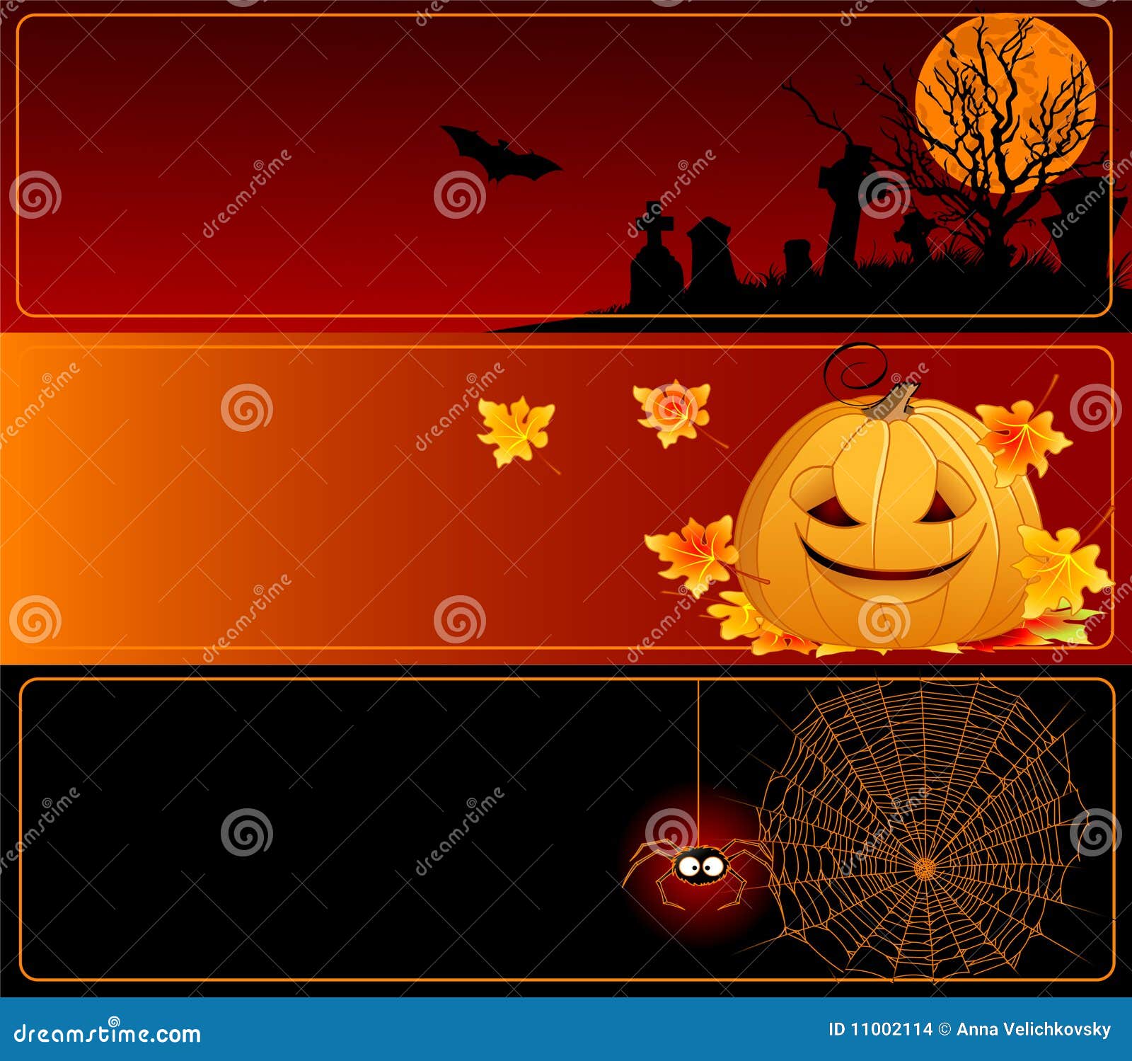 Halloween Banners stock vector. Illustration of brown - 11002114