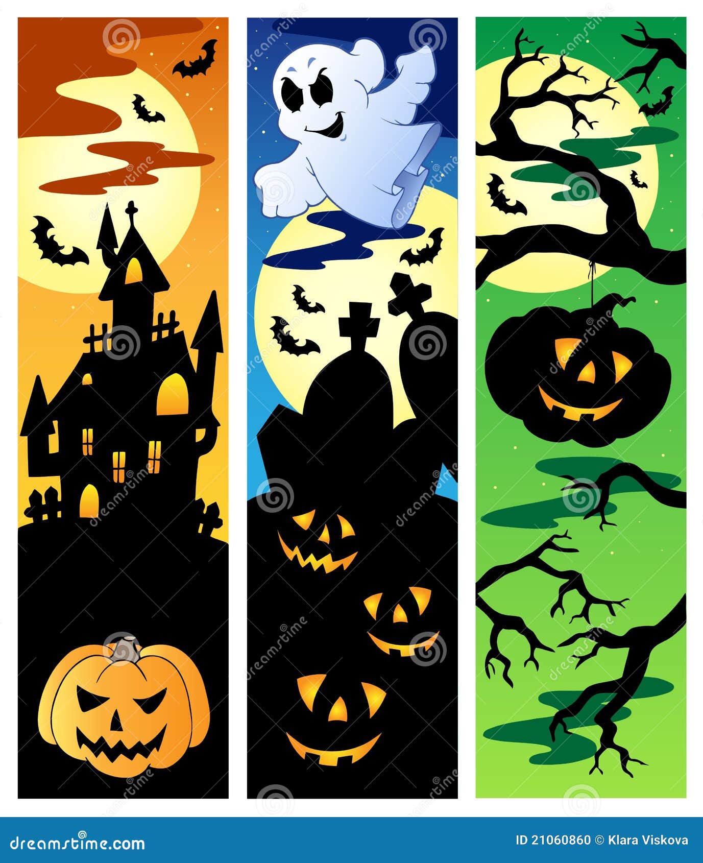 Halloween banners set 5 stock vector. Illustration of night - 21060860