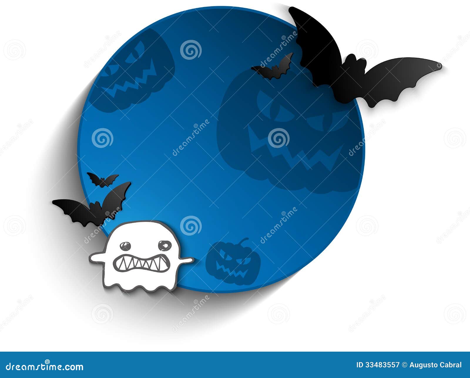 Halloween Bat Circle Frame Pumpkin Background Stock Vector ...