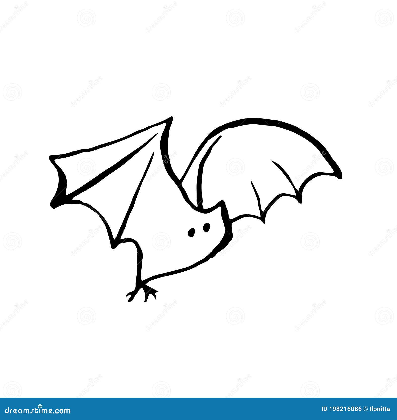 Halloween Bat Doodle Element. Isolated Vector Illustration Stock Vector ...