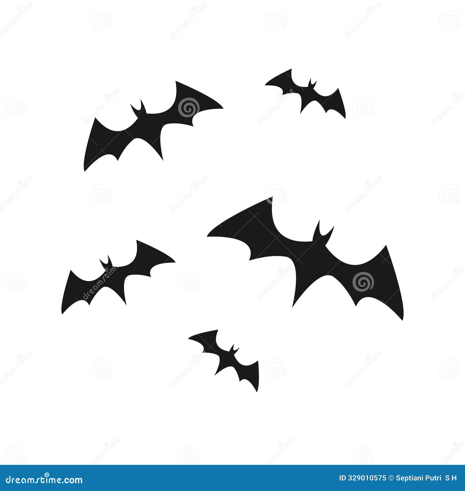 Halloween Bat Flock Silhouette Stock Vector - Illustration of ...