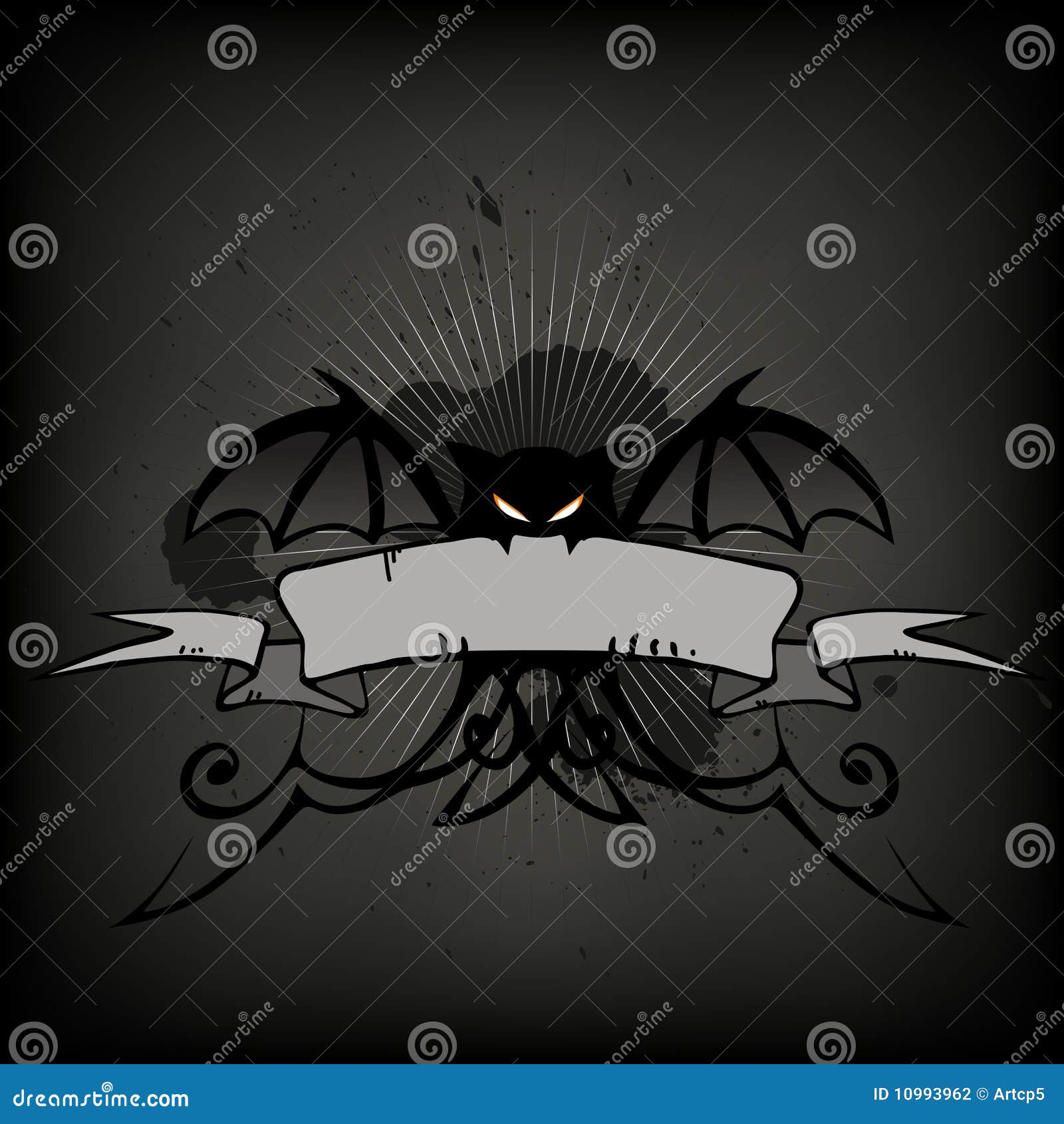 Halloween bat scroll stock vector. Illustration of festival - 10993962