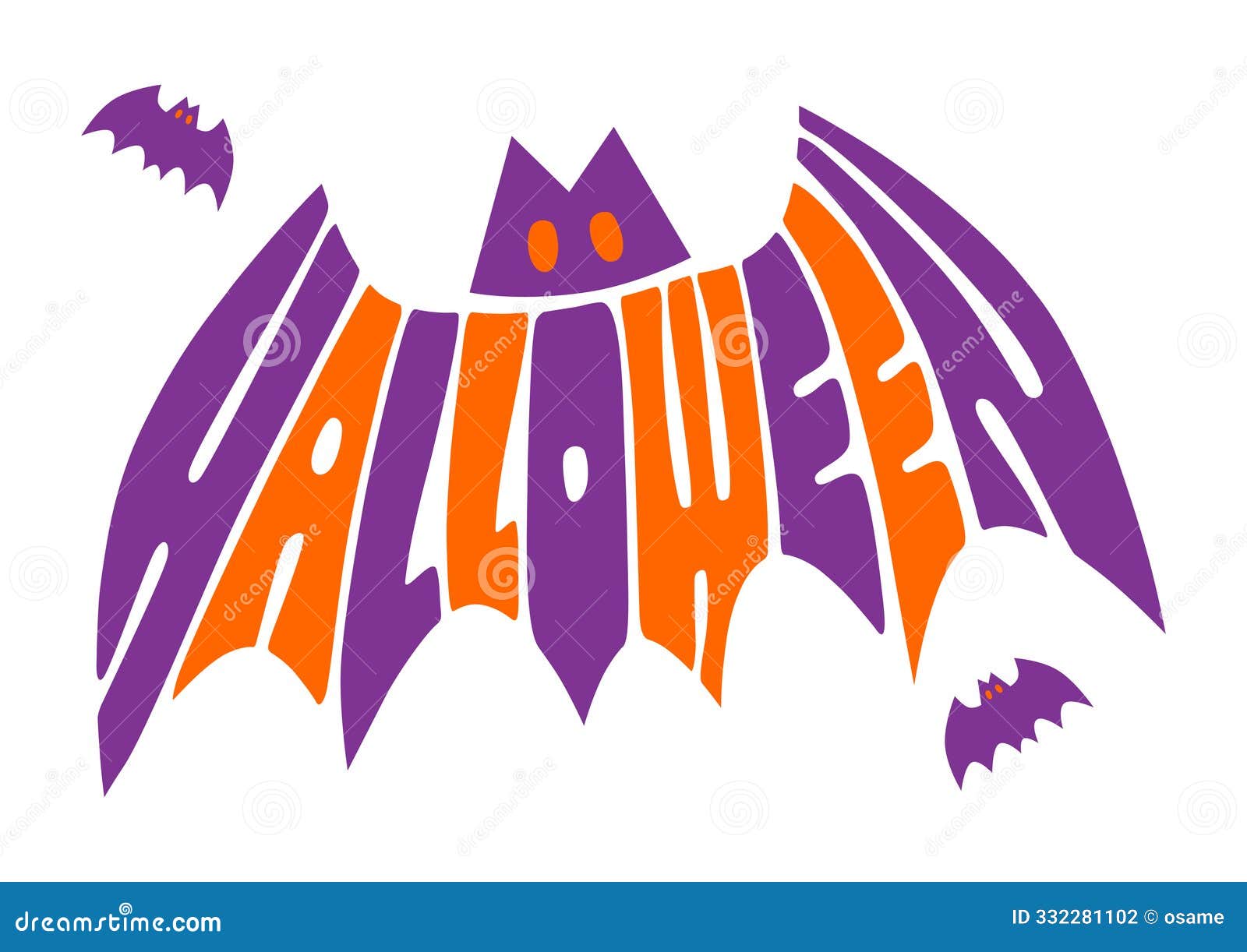 Halloween Bat Typography. Vector Illustration Stock Vector ...
