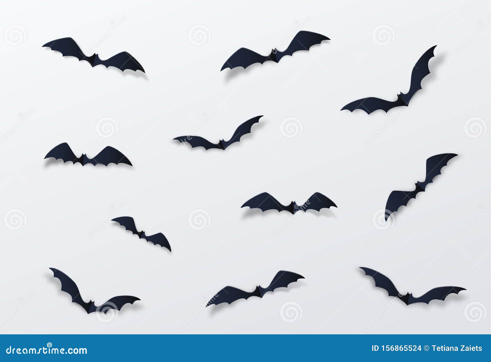 Halloween Bat Vector Decor Background. Paper Cut Style Stock Vector ...
