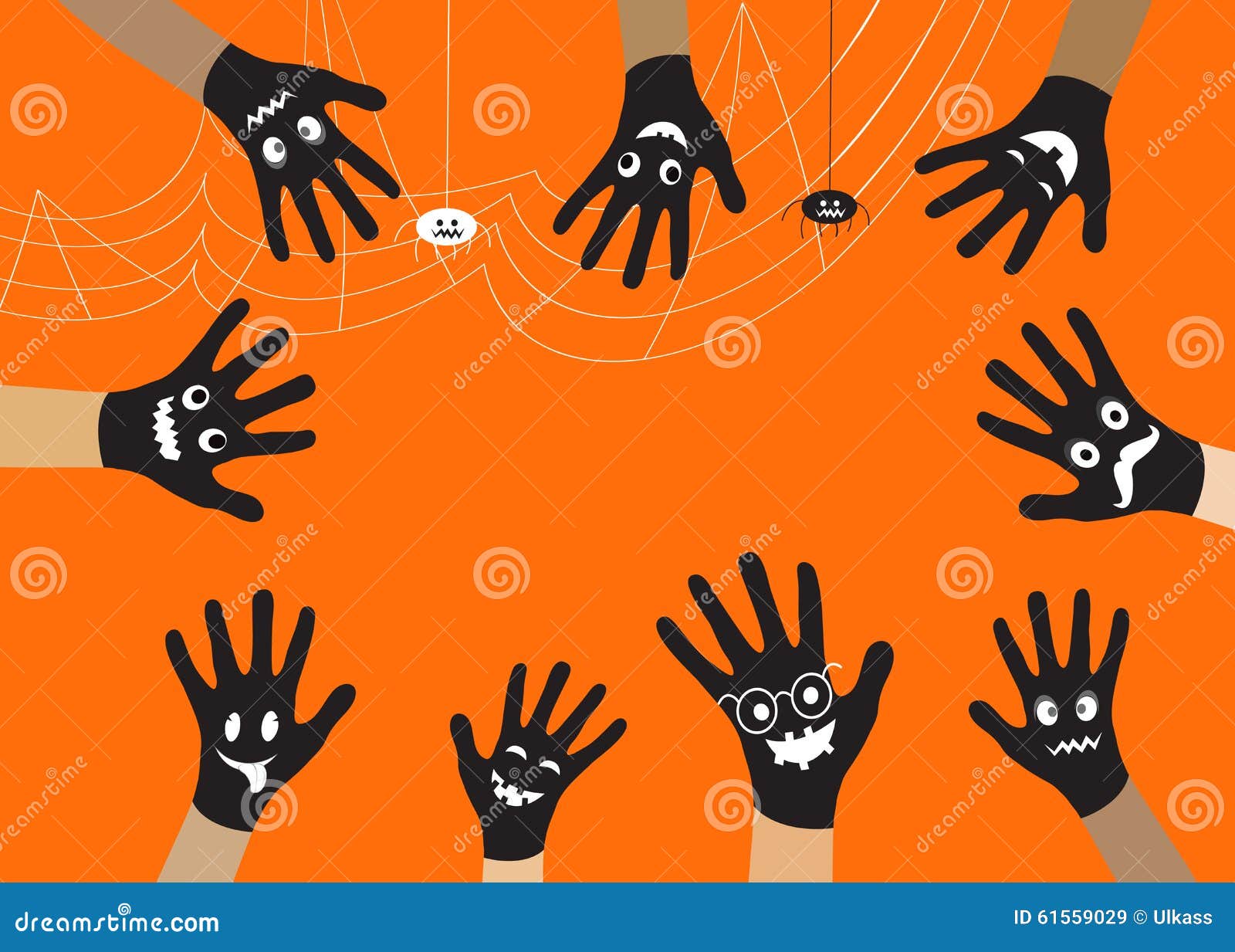 Halloween black hand. stock vector. Illustration of dolls - 61559029