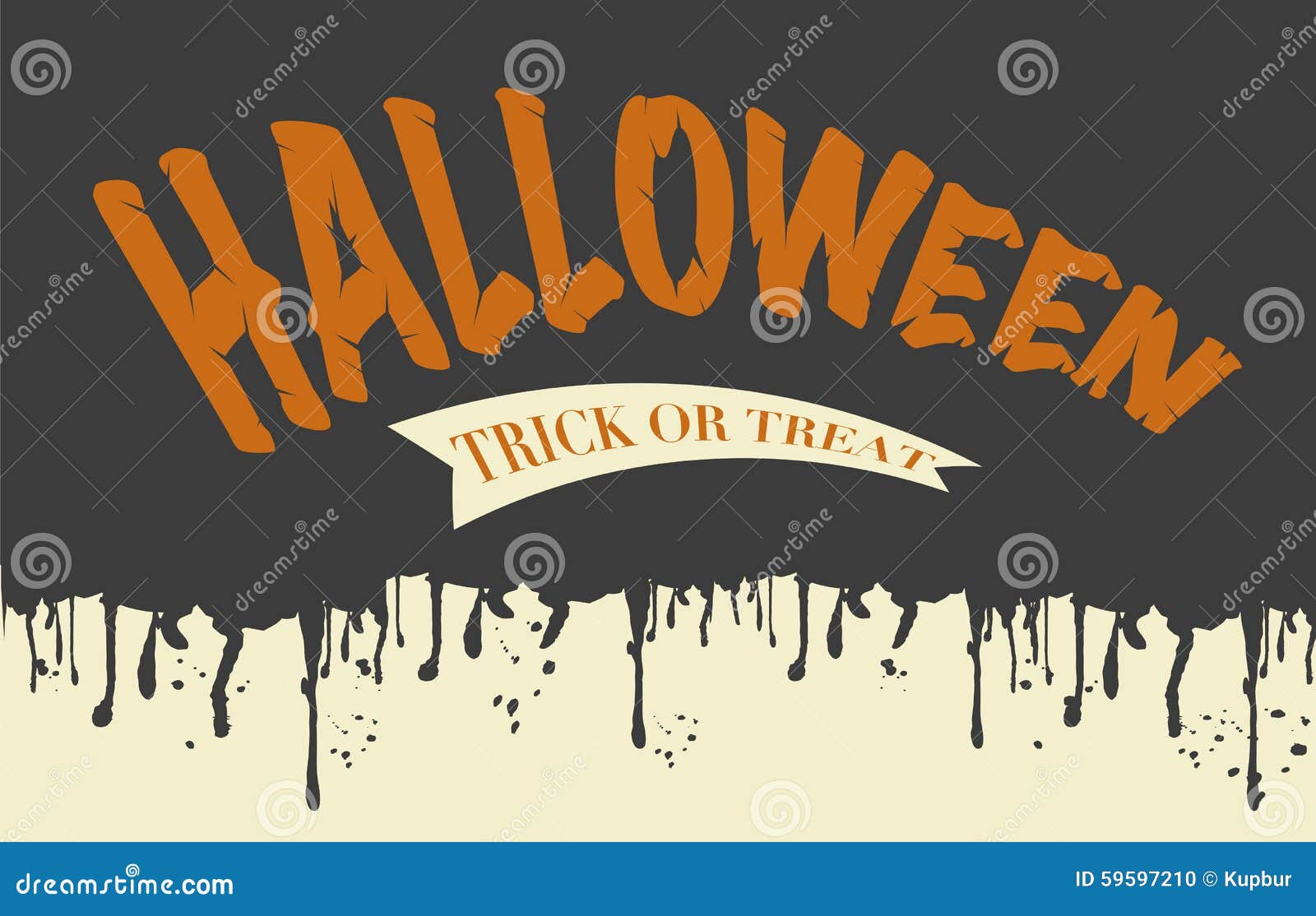 Halloween Bloody Word Party Background Cartoon Vector | CartoonDealer ...