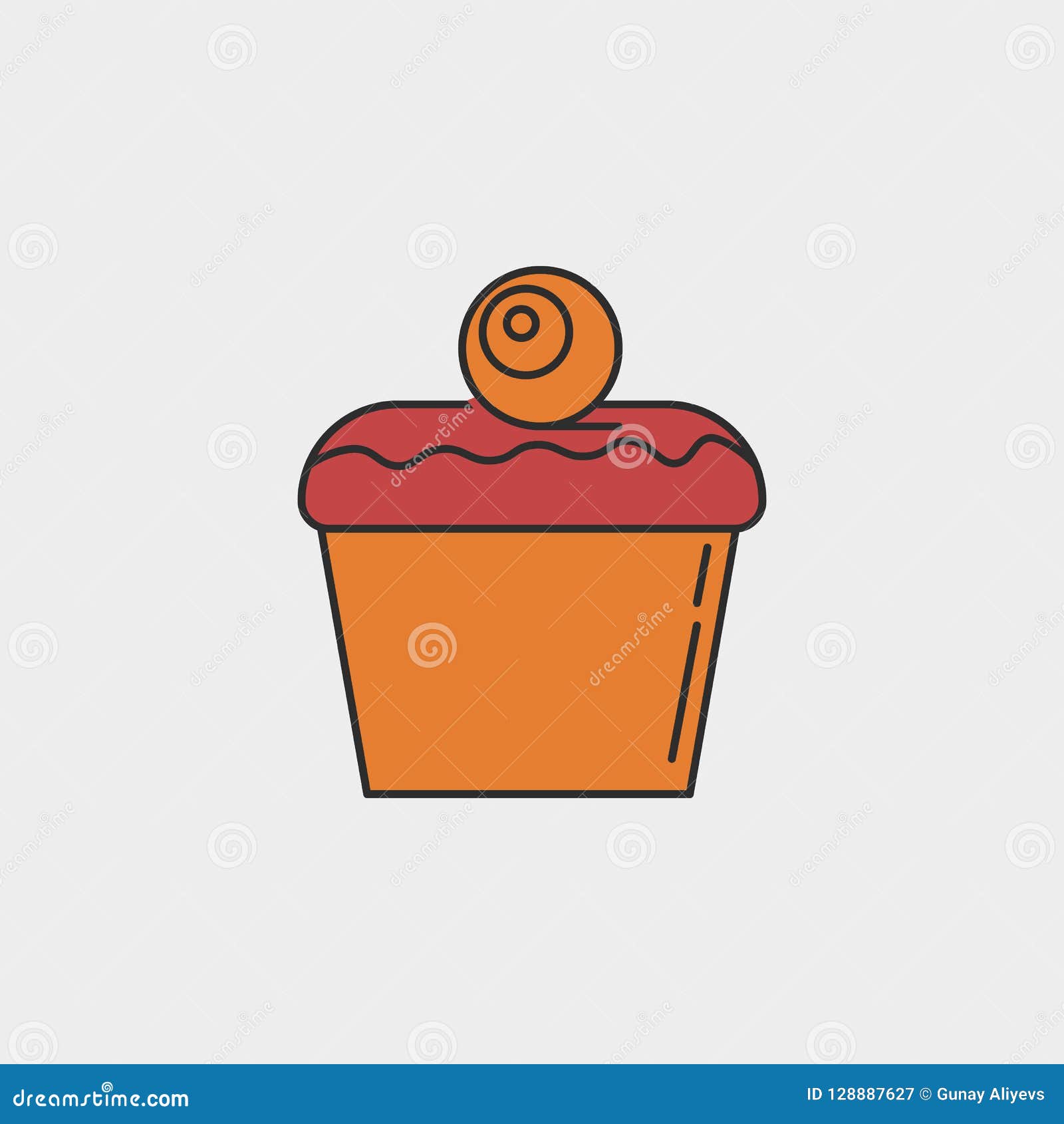 Halloween Cake Outline Colored Icon Stock Illustration - Illustration ...