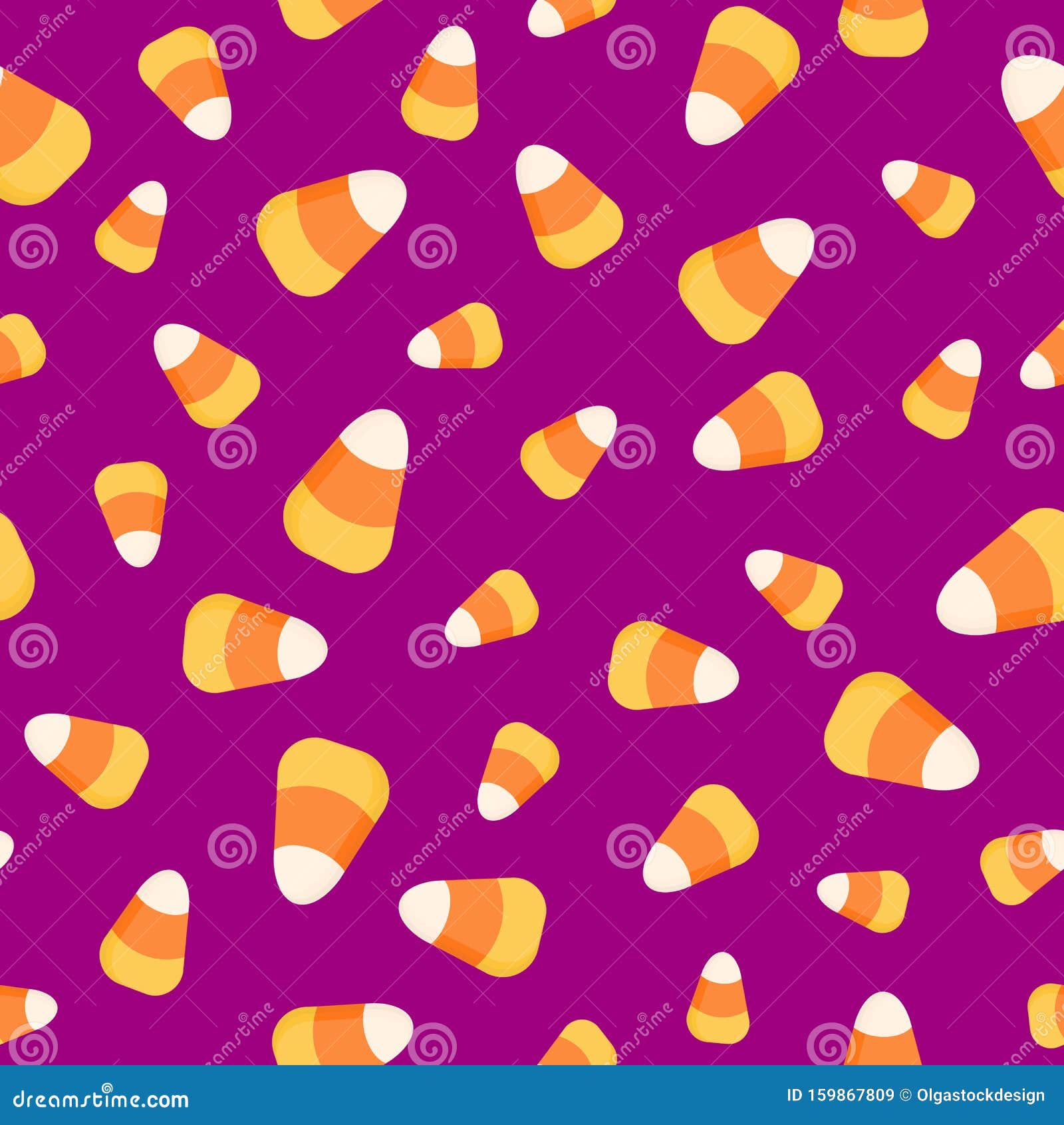 Halloween Candies Pattern. Funny Vector Seamless Background with Candy ...
