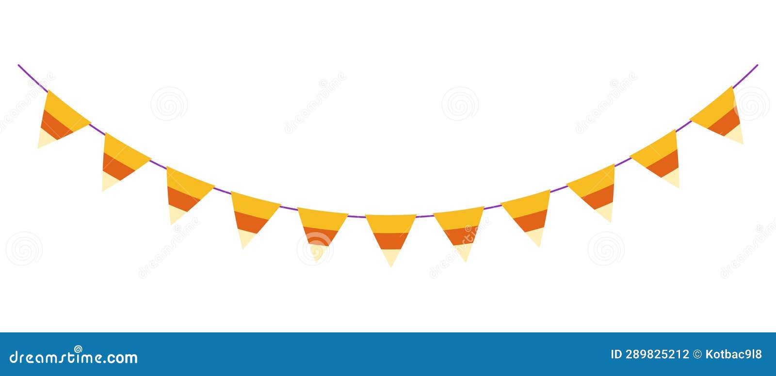 Halloween Candy Corn Bunting. Garland Stock Illustration - Illustration ...