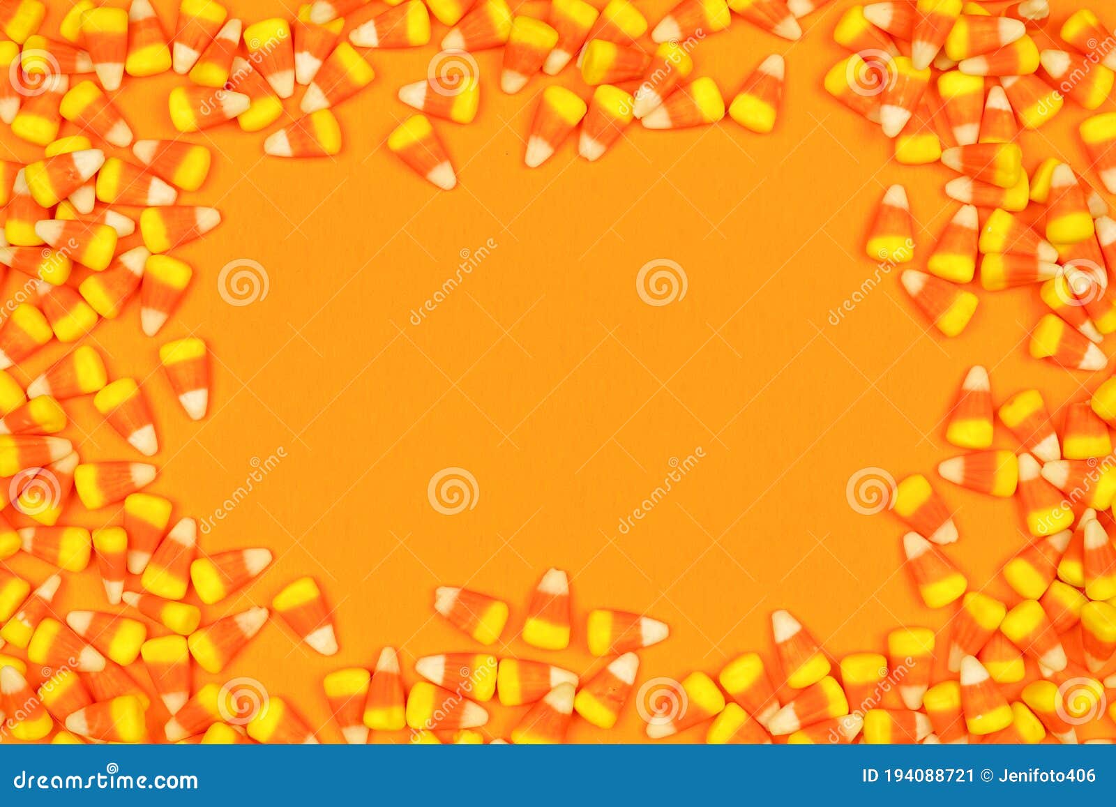 Halloween Candy Corn Frame Against an Orange Background Stock Image ...