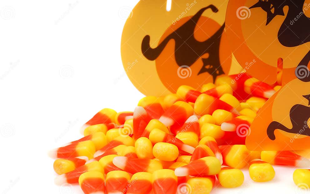 Halloween Candy Corn Spilling Out of a Box Stock Image - Image of corn ...