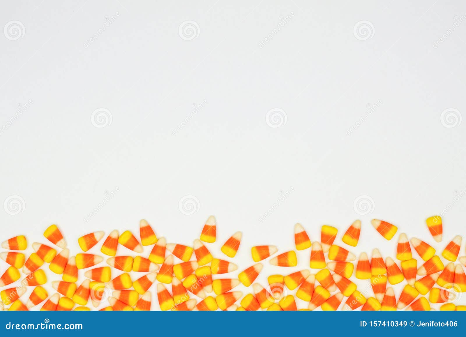 Halloween Candy Corn Bottom Border on a White Background with Copy ...