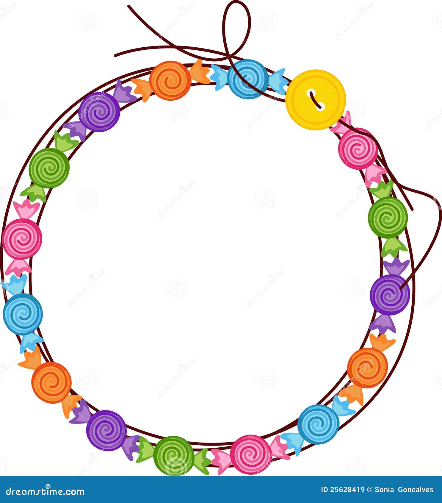 Halloween Candy Round Frame Stock Vector - Illustration of loop, icon ...