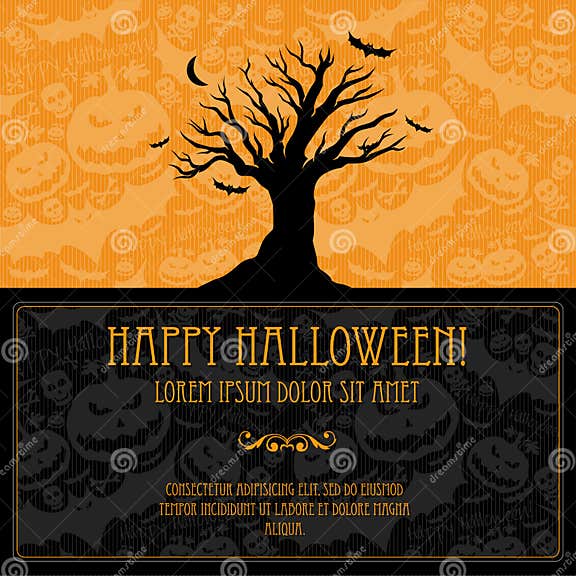 Halloween Card or Background. Stock Illustration - Illustration of dead ...