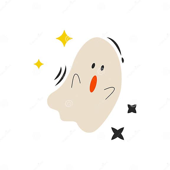 Halloween Cartoon Elements. Ghost Stock Vector - Illustration of fall ...