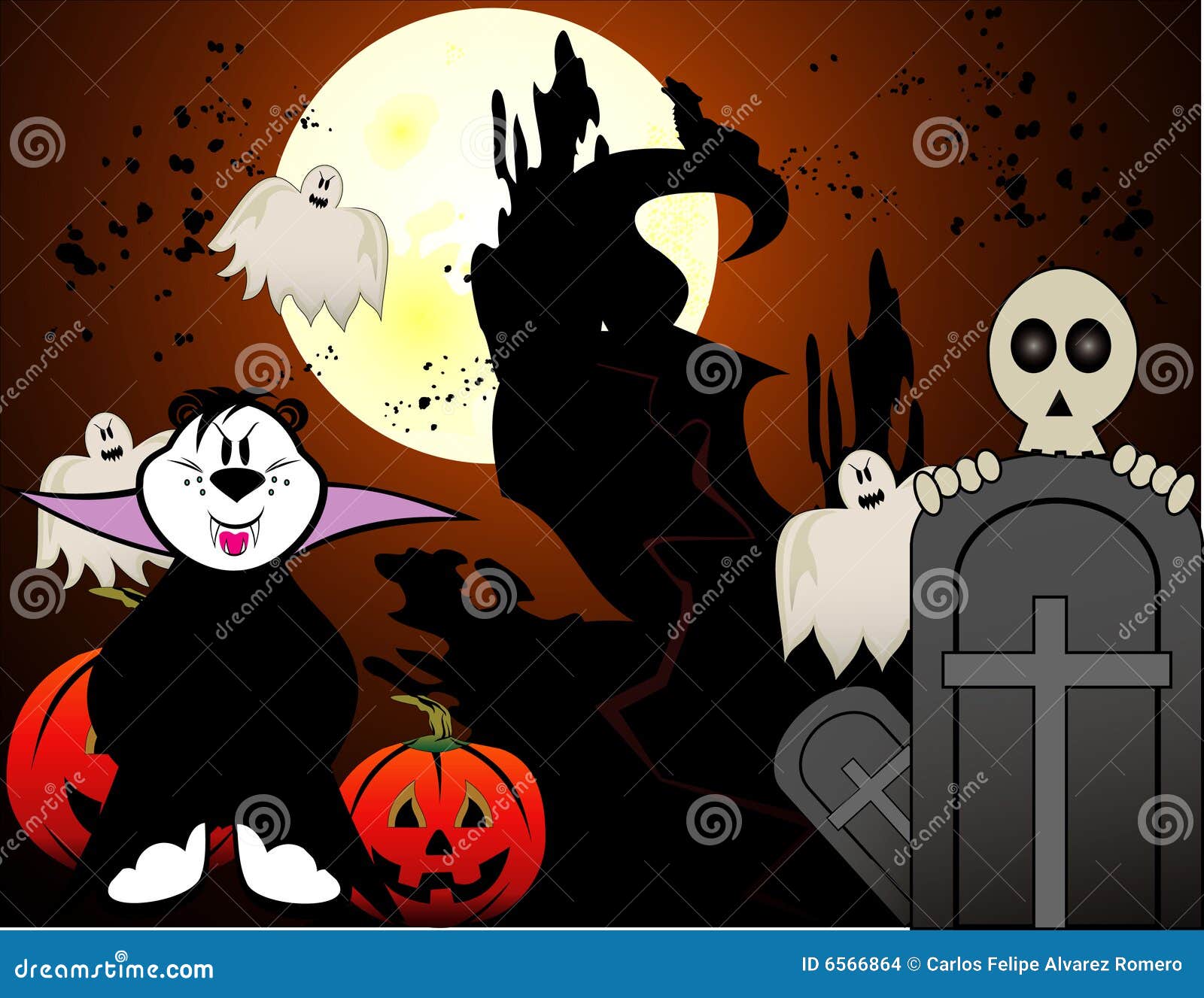 Cartoon Ghost. Halloween Night Holiday Characters. Creepy Funny ...