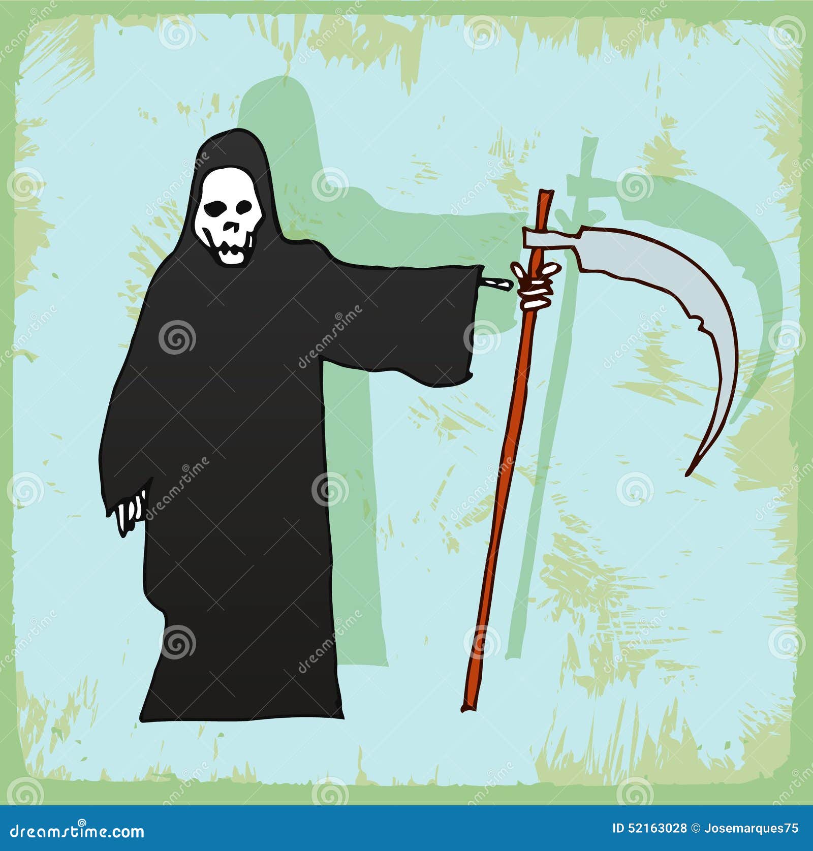 Cartoon Grim Reaper Face Avatar. Cute Vector Face Of Cartoon Skull ...