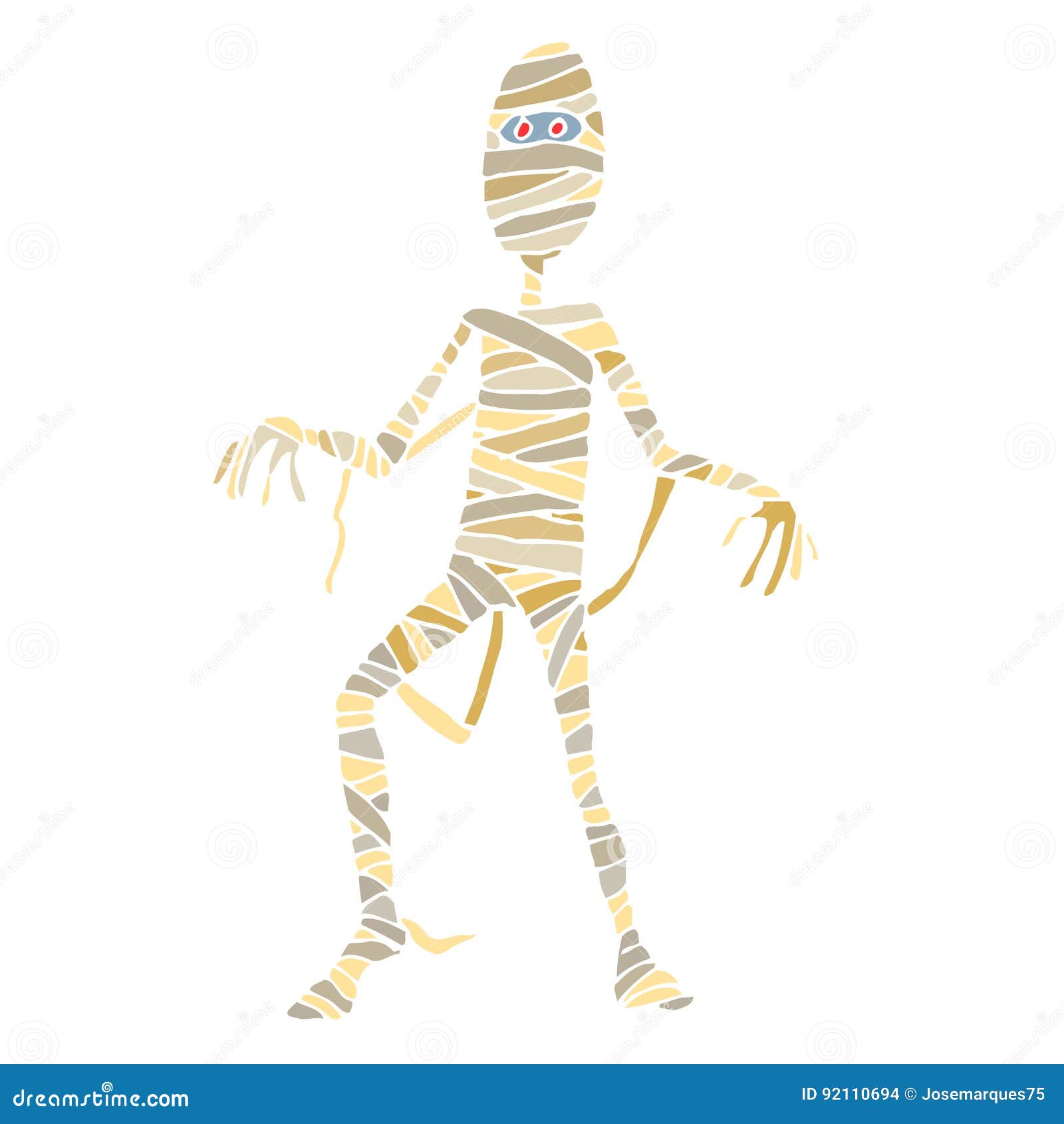 Halloween cartoon mummy stock vector. Illustration of magic - 92110694