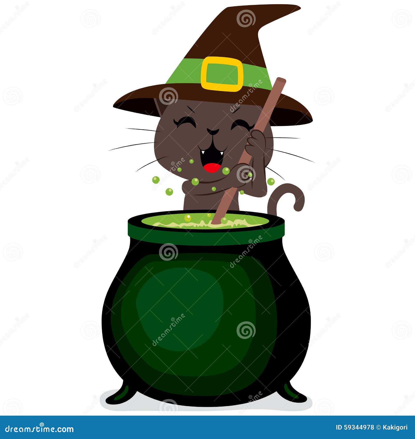 Halloween Cat Cauldron stock vector. Illustration of nature - 59344978