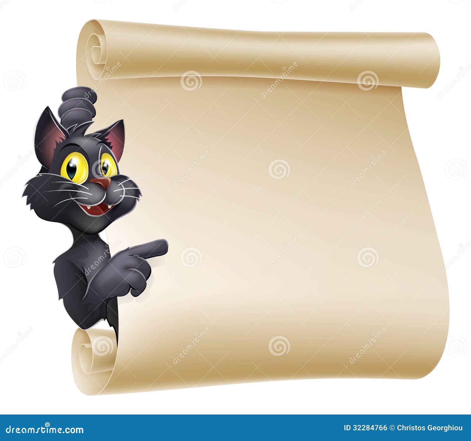 Halloween Cat Scroll illustrazione vettoriale. Illustrazione di nero ...