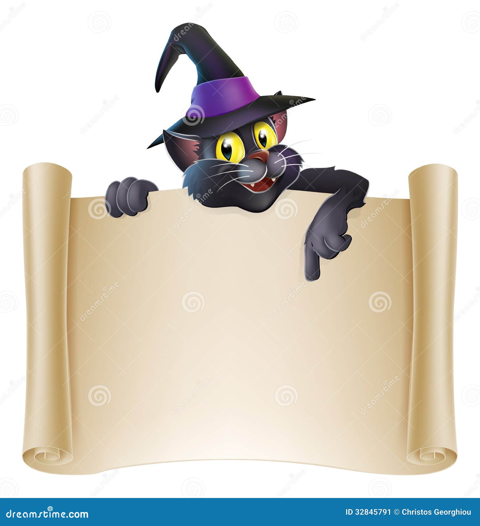 Scroll Sign Cartoon Wizard Vector Illustration | CartoonDealer.com ...