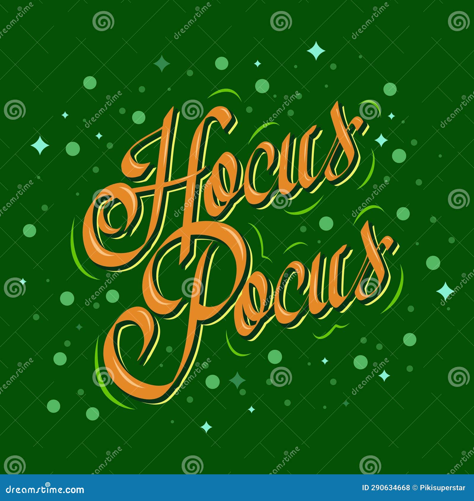 Halloween Celebration Hocus Pocus Lettering Vector Design Illustration ...