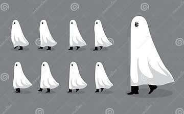 Ghost Side Cartoon Animation Frame Walking Vector Stock Vector ...
