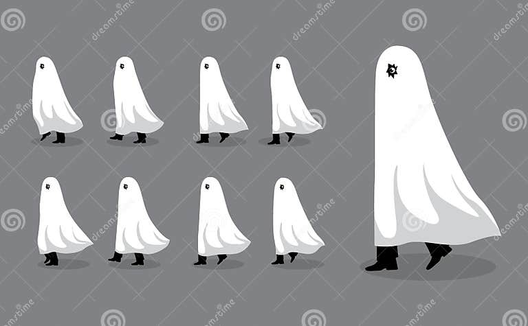 Ghost Side Cartoon Animation Frame Walking Vector Stock Vector ...