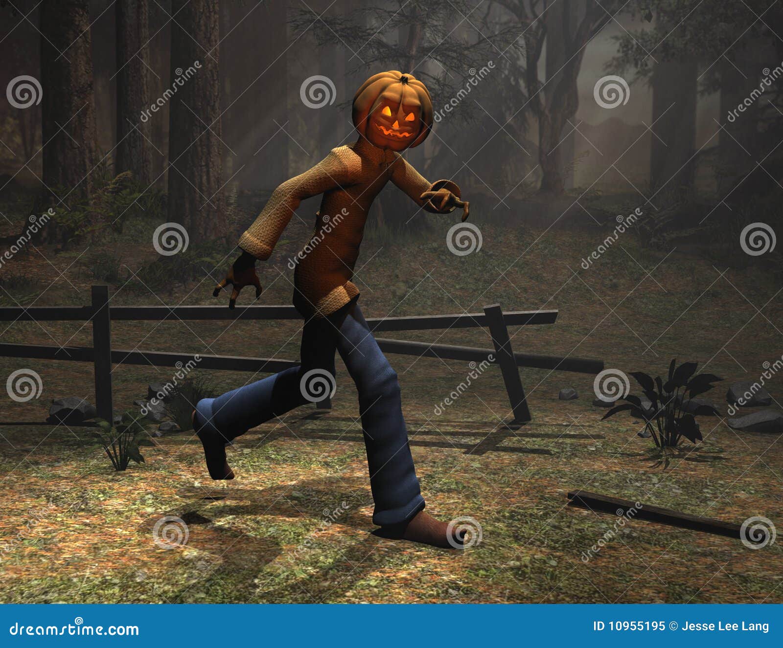Halloween Character Pumpkin Man Running Stock Illustration ...