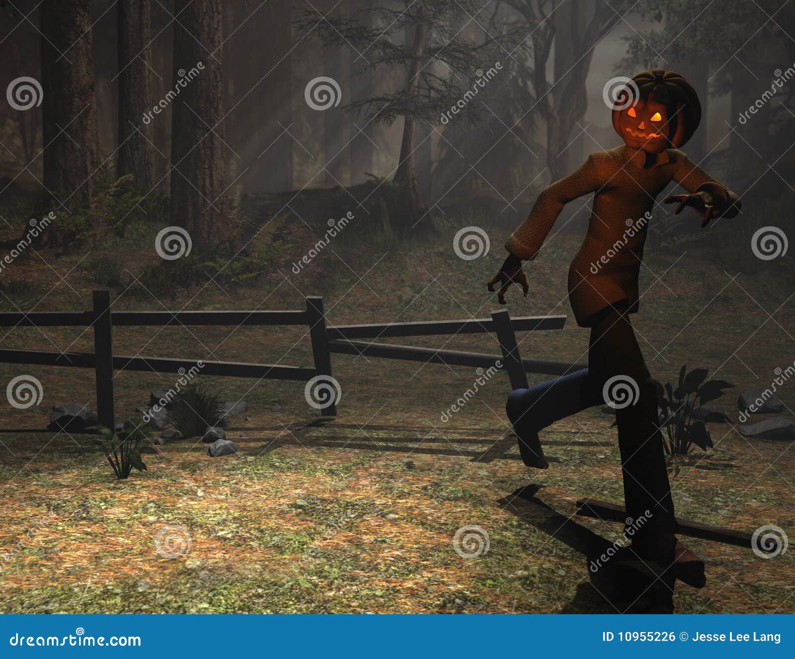 Halloween Character Pumpkin Man Running Stock Illustration ...