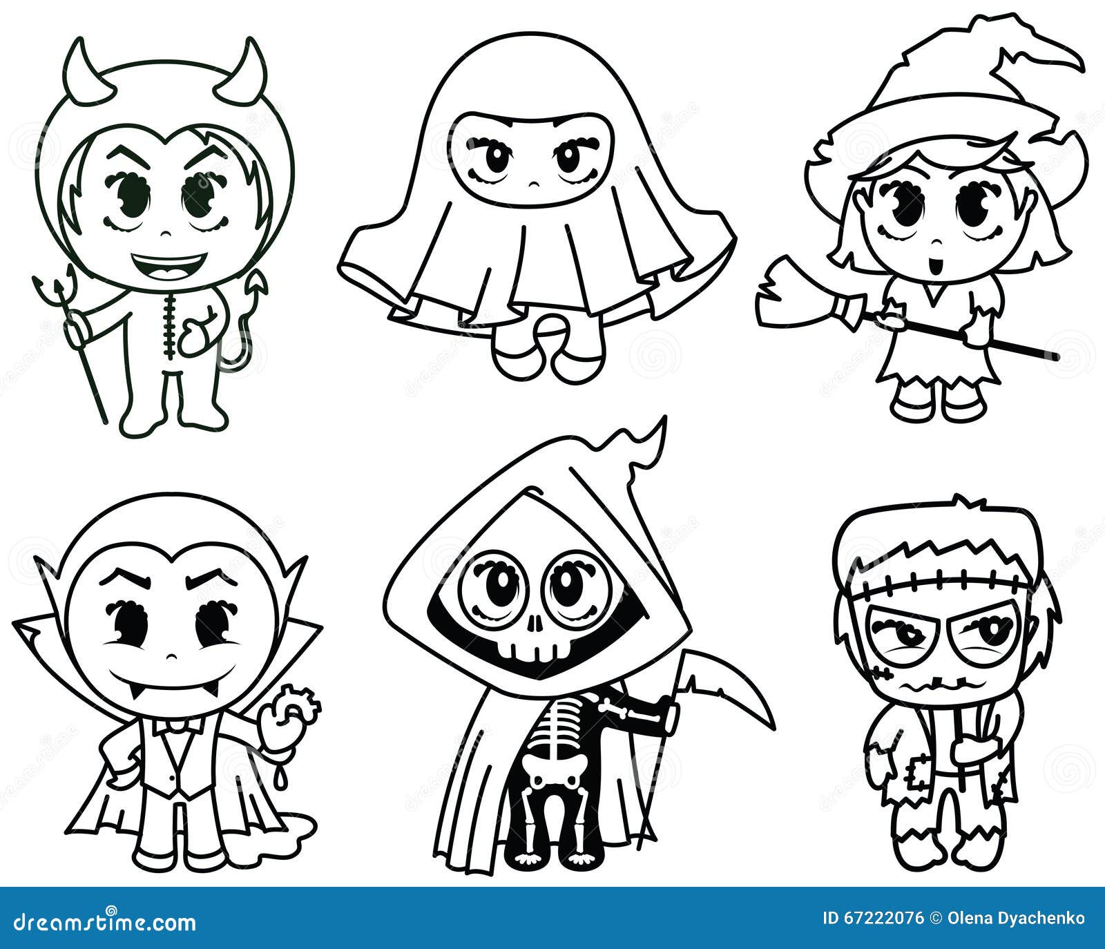 Chibi Halloween Cartoon Vector | CartoonDealer.com #21352219