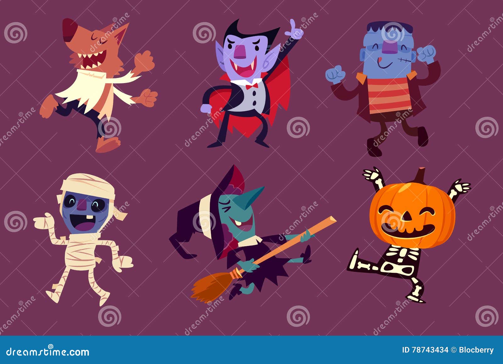 Halloween Characters Dancing in Party Stock Vector - Illustration of ...