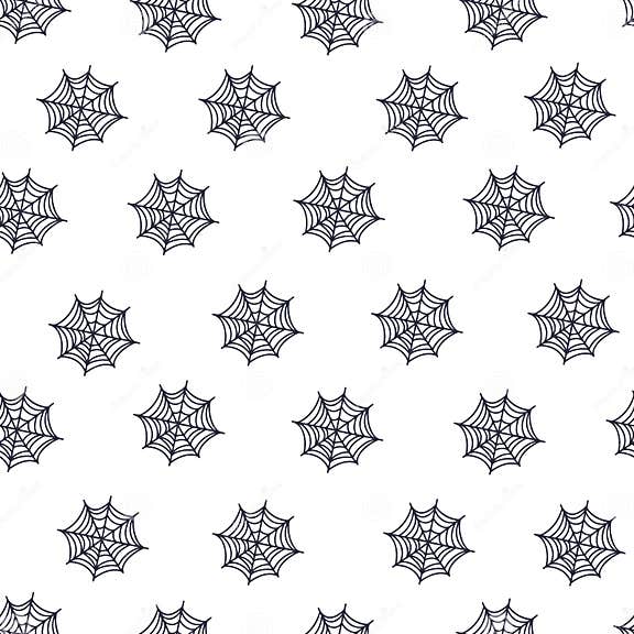 Halloween Cobweb Seamless Pattern Stock Vector - Illustration of ...