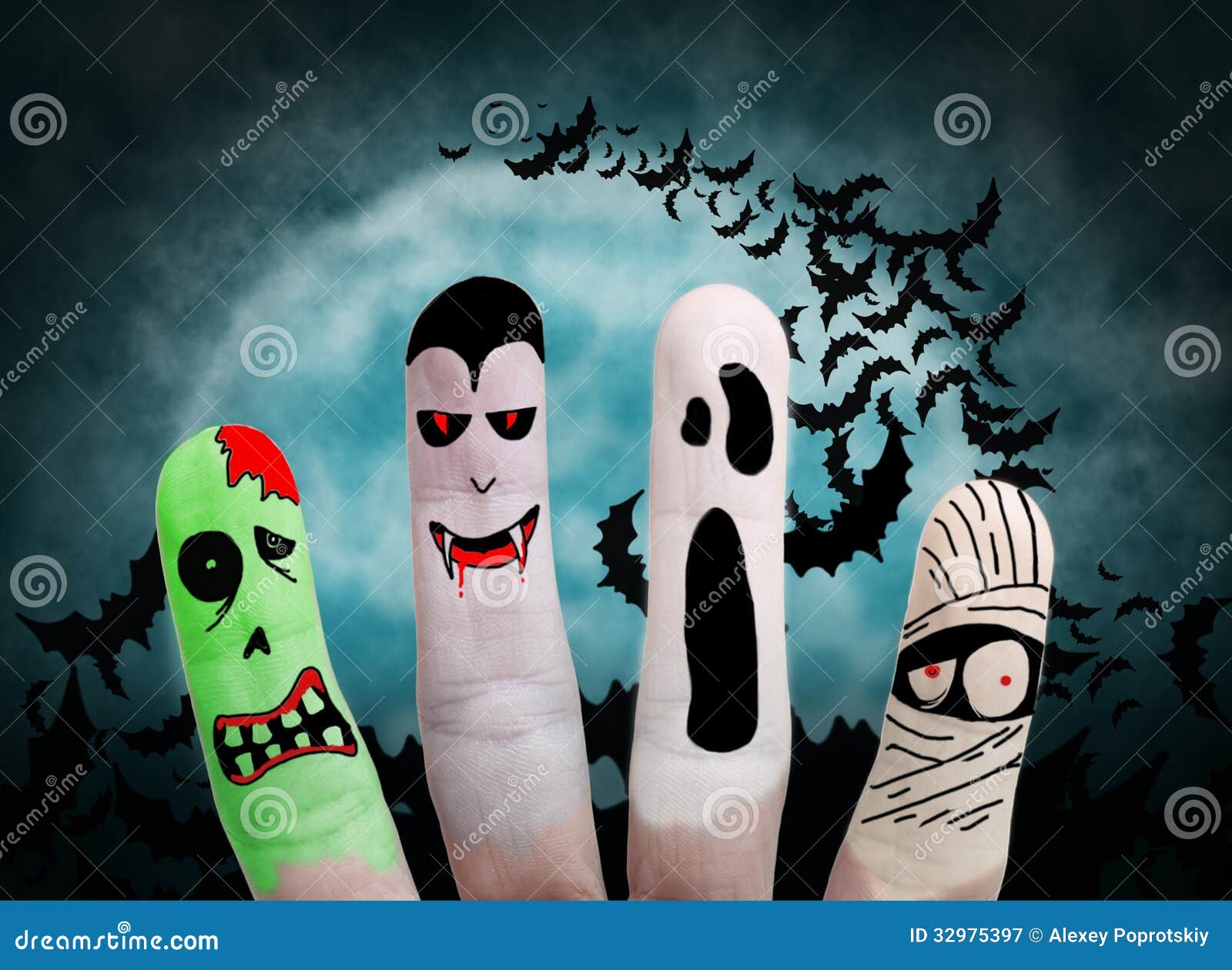 Halloween Concept - Painted Finger Stock Illustration - Illustration of ...