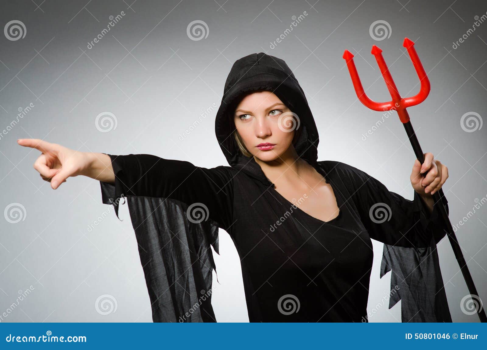 Halloween Concept with Woman Stock Photo - Image of black, small: 50801046