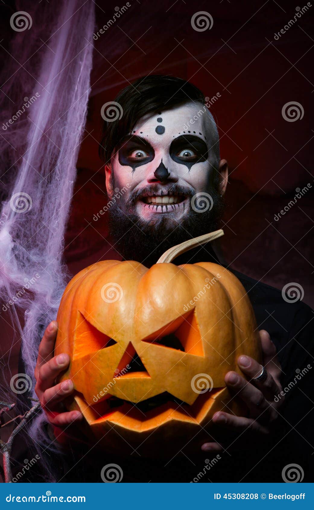 Halloween Concept with Young Man Stock Photo - Image of creative ...