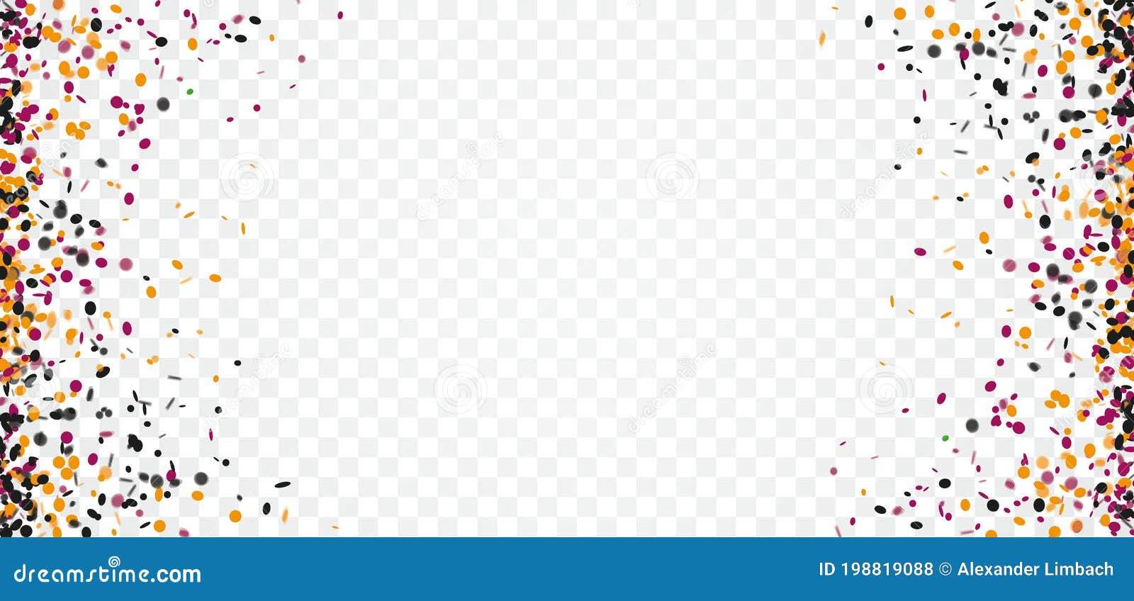 Halloween Colored Confetti Transparent Header Stock Vector ...