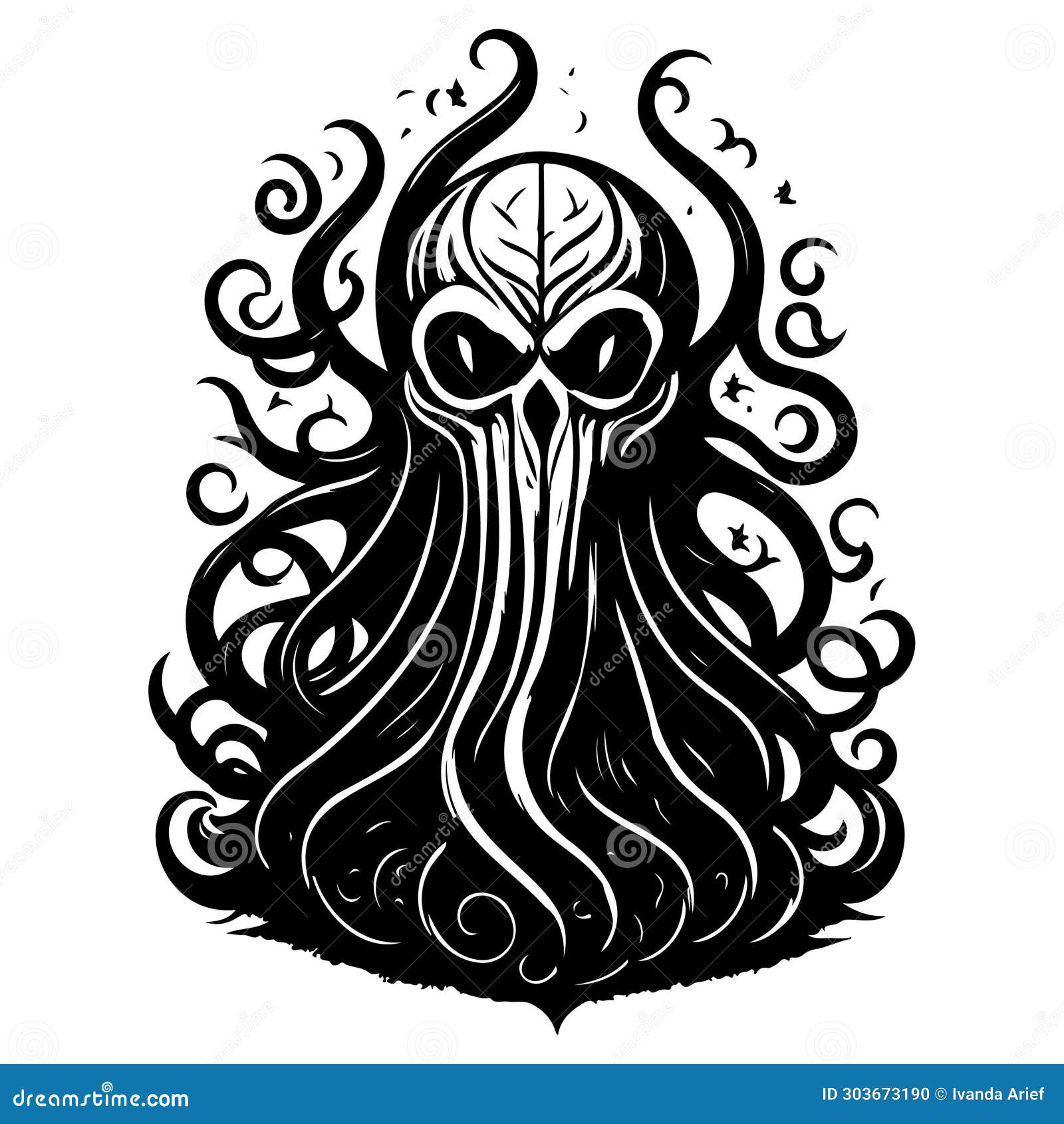 Halloween Cthulhu Horror Scary Illustration Sketch Hand Draw Stock ...
