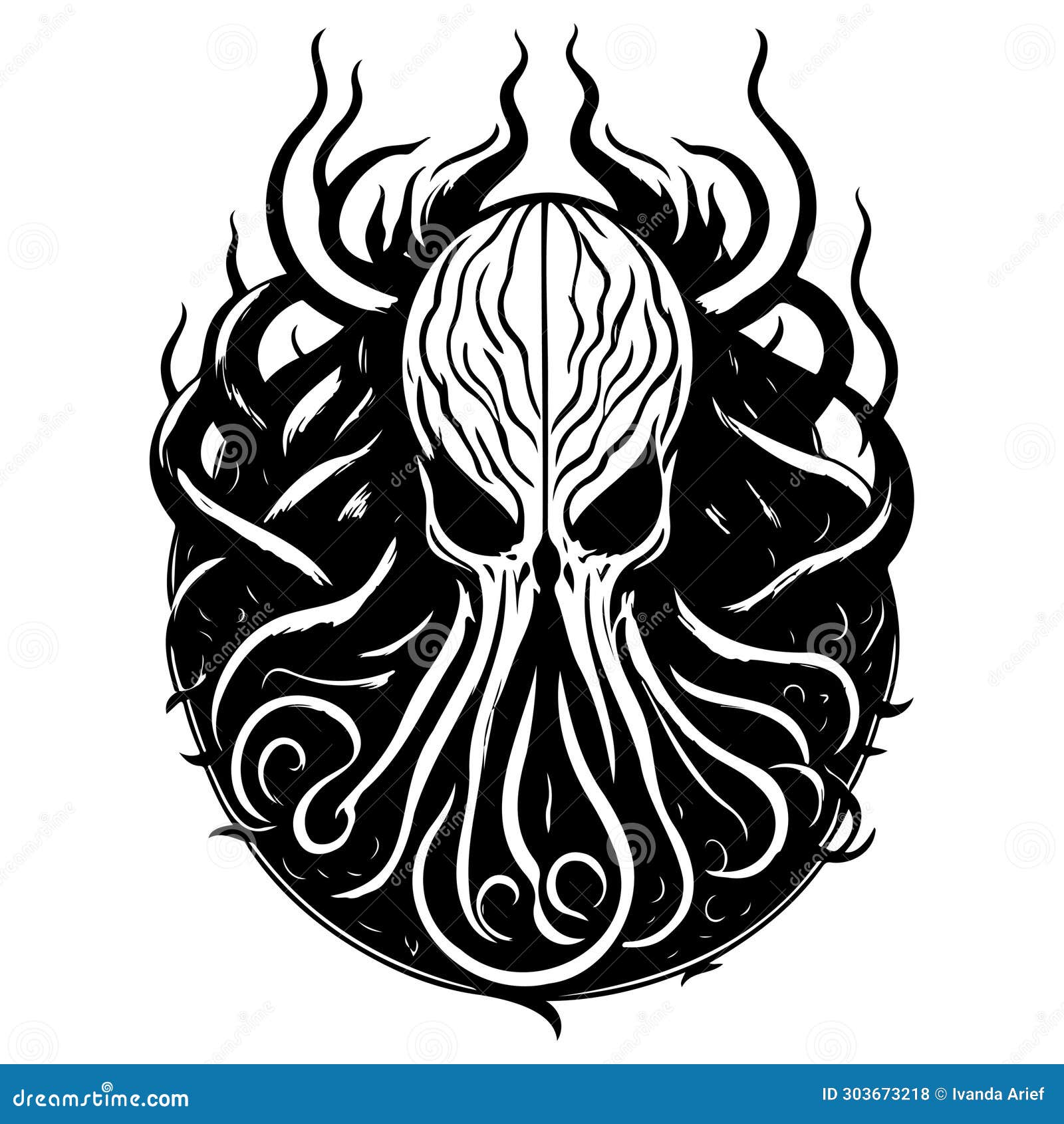 Halloween Cthulhu Horror Scary Illustration Sketch Hand Draw Stock ...