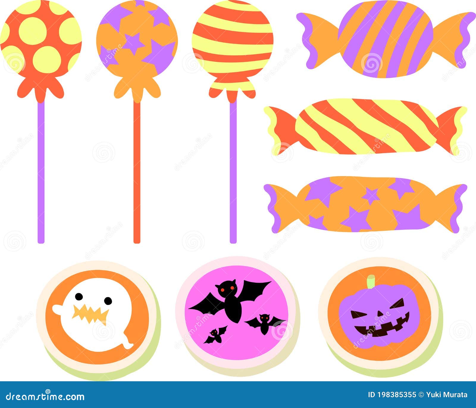 Halloween cute candy set stock illustration. Illustration of treat ...