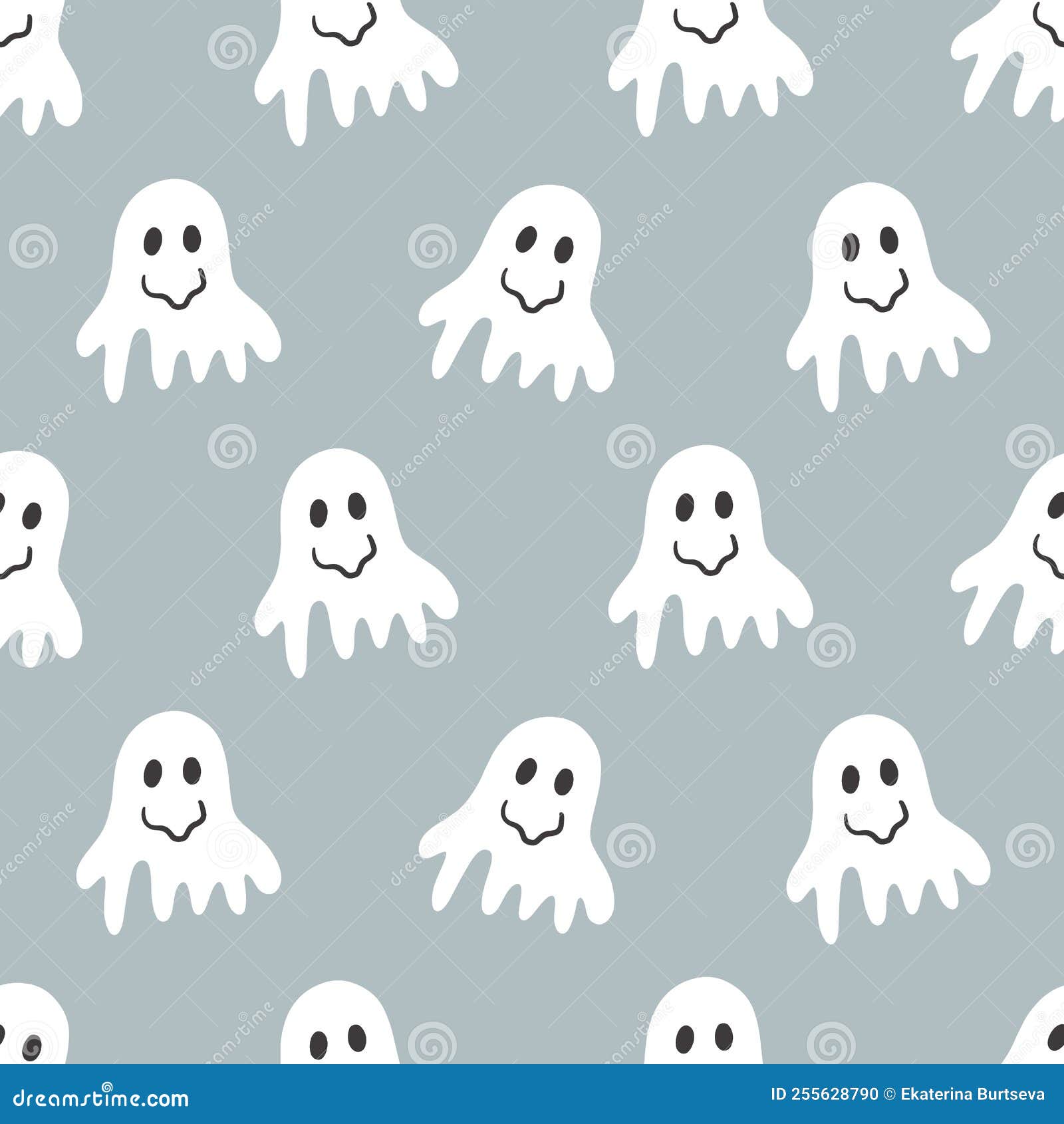 Halloween Cute Ghost Vector Seamless Pattern Texture Stock Vector ...